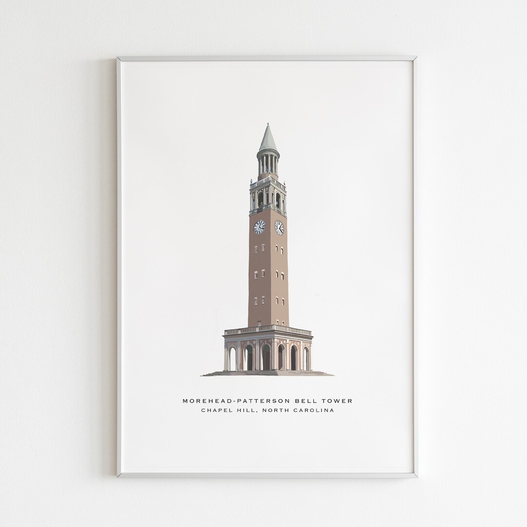 Morehead-patterson Bell Tower Print | UNC - Chapel Hill, NC Landmark ...