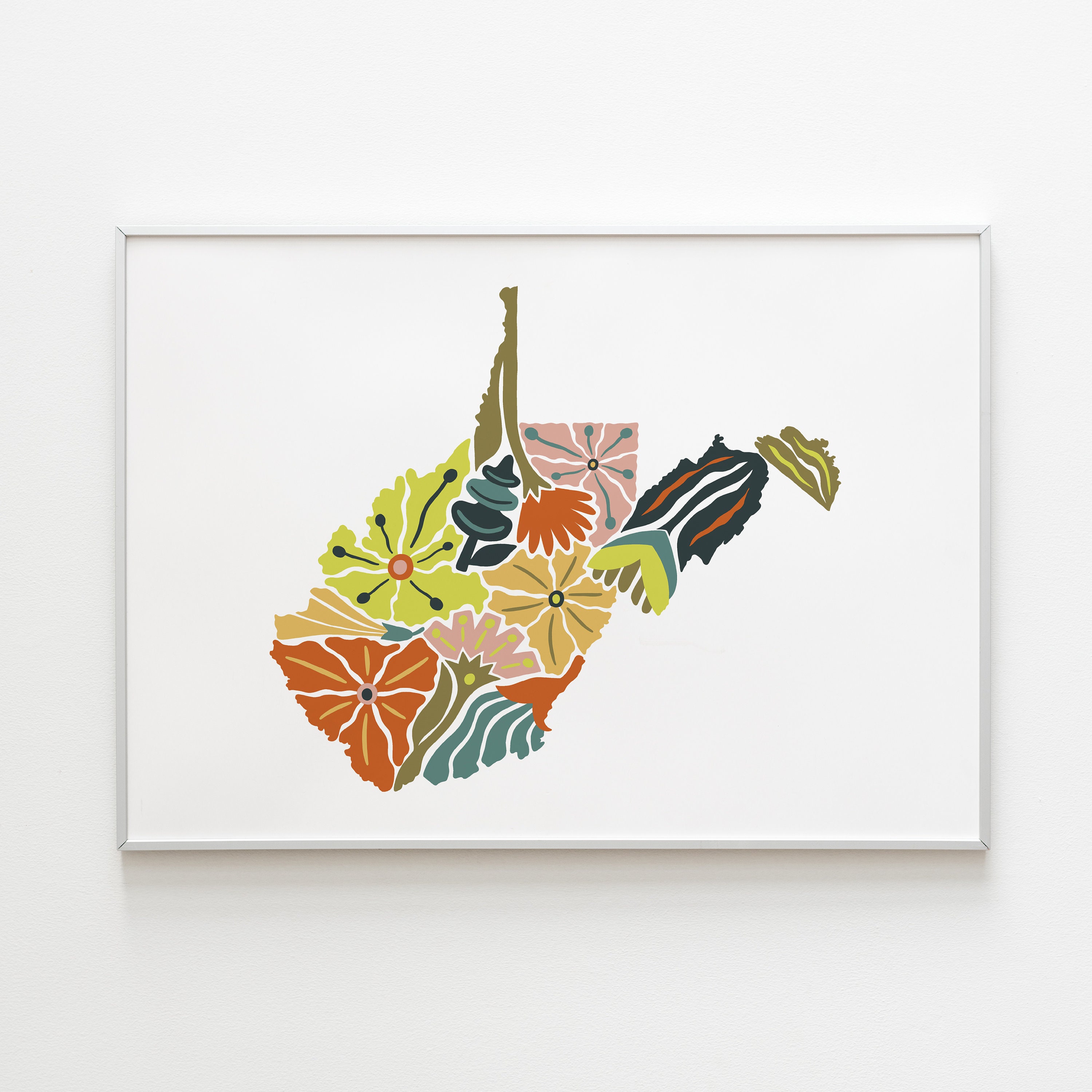 West Virginia Flower Art Print | WV Print | WV Wall Art - Etsy