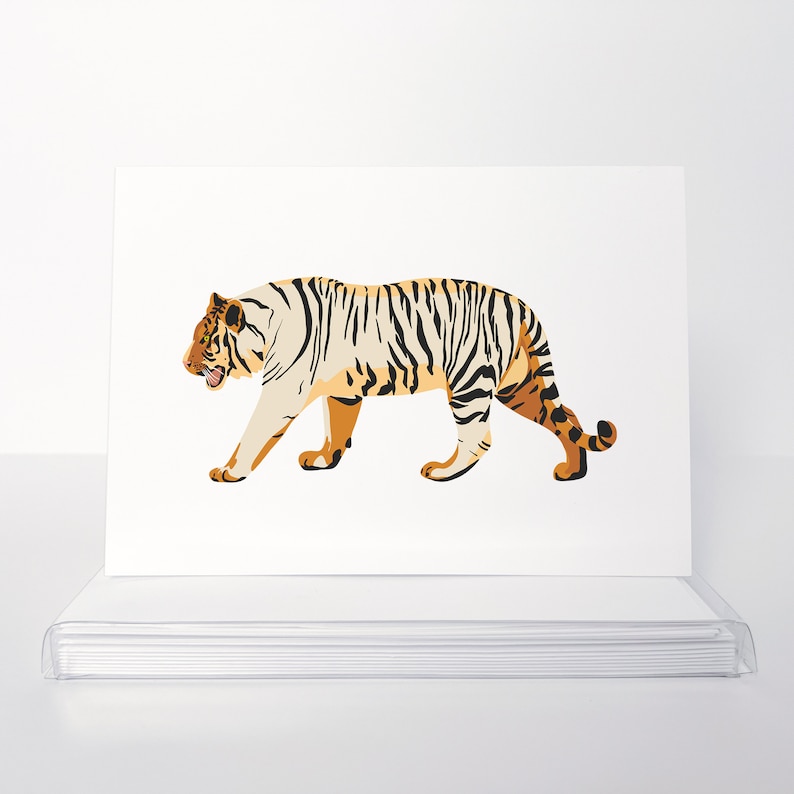 Tiger Set of Blank Note Cards | Tiger Thank You Cards | Tiger Notecards ...