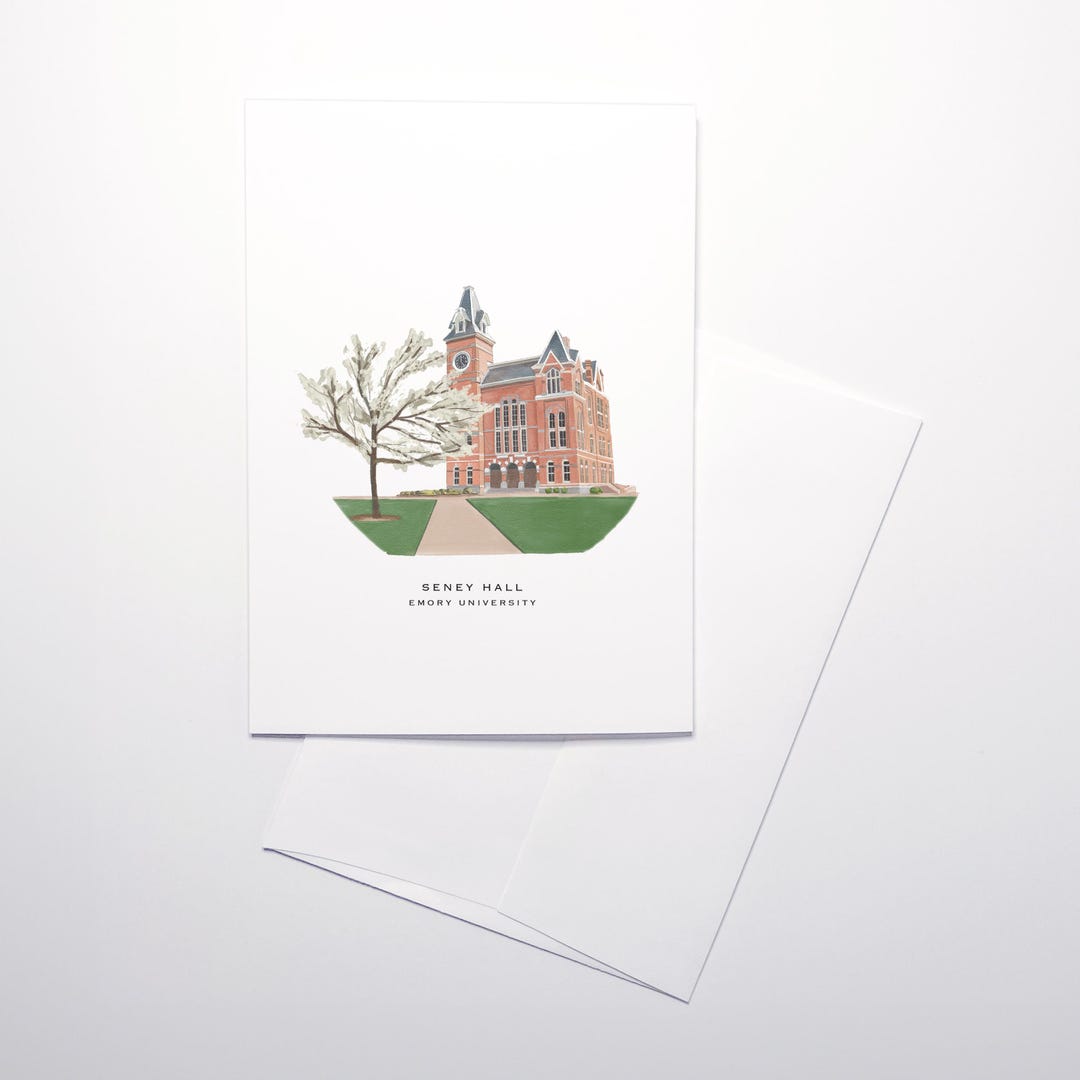 Seney Hall Watercolor Set of Blank Folded Note Cards | Atlanta, GA ...
