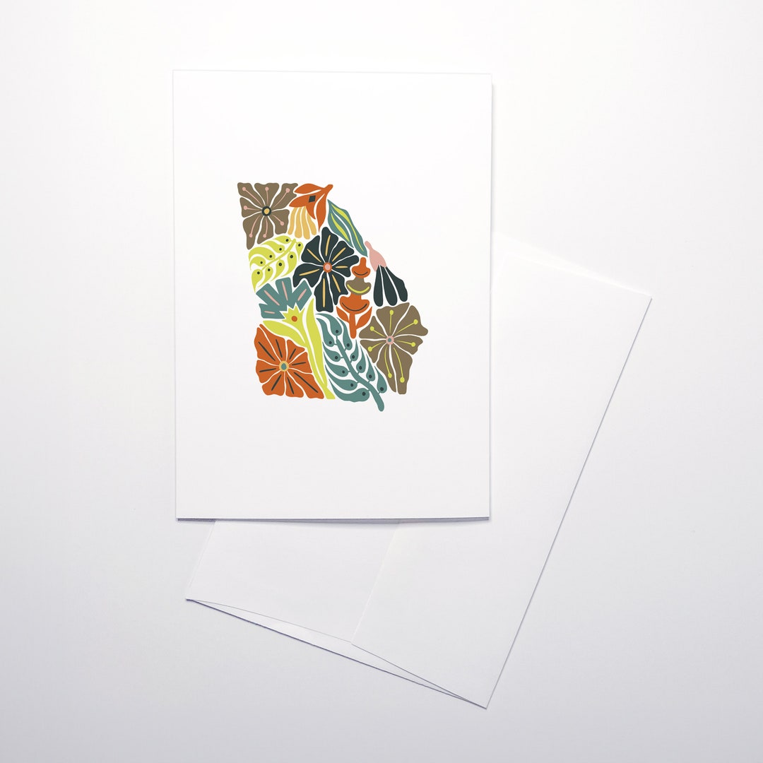 Georgia Floral Design Box Set of Blank Note Cards | 5x7 - Etsy