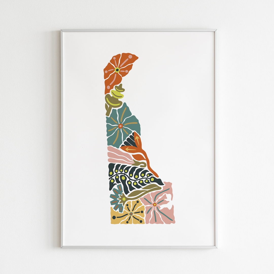 Delaware Flower Art Print | DE Print | State Wall Art, Gift, Decor - Etsy
