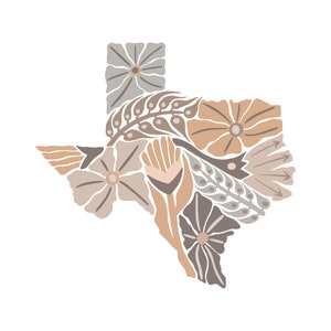 Texas Flower Art Print | TX Print | TX Wall Art - Etsy