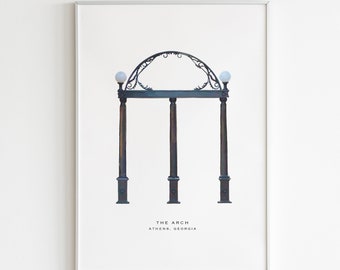 The Arch | Athens, GA | Watercolor Print | Digital Art - Etsy
