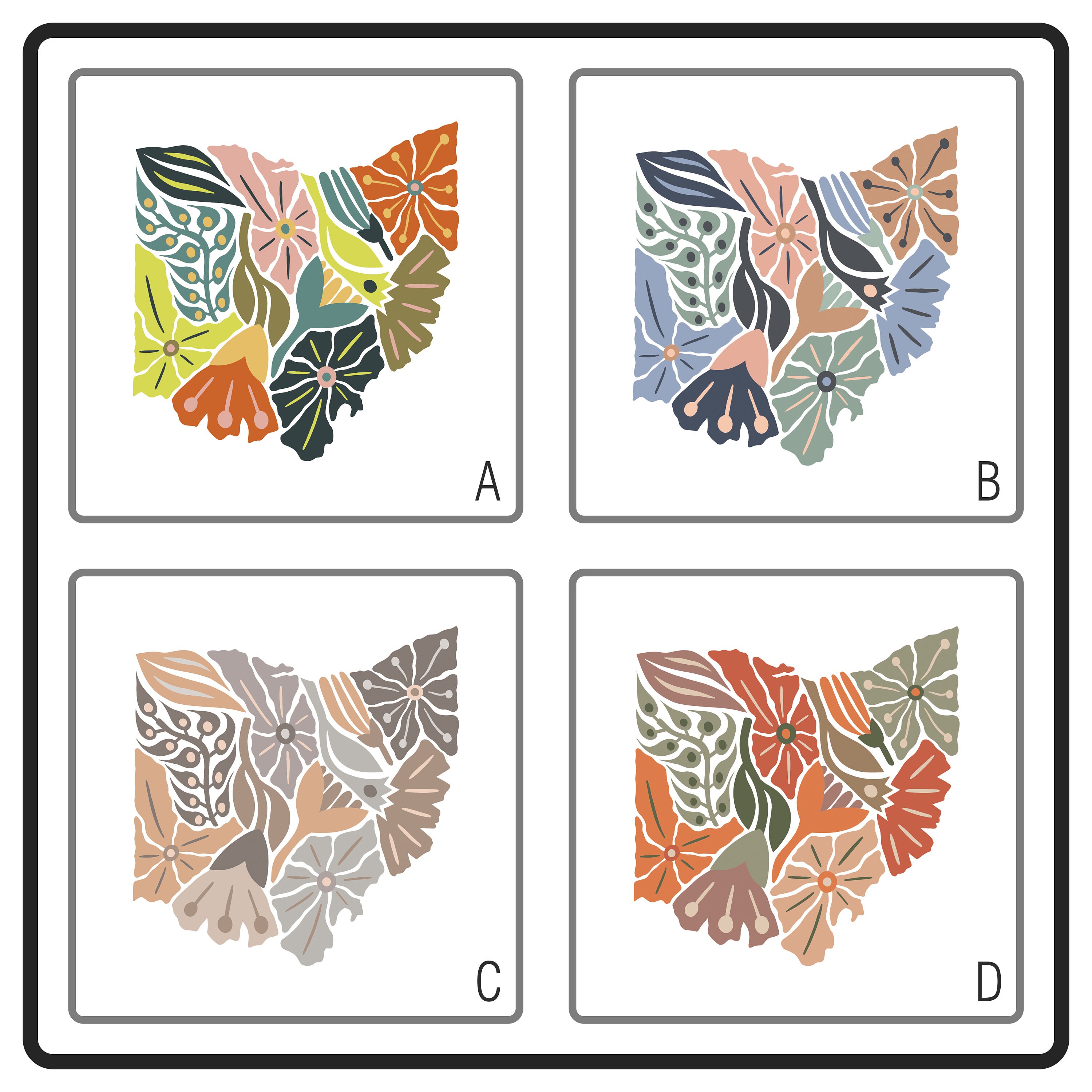 Ohio Flower Art Print OH Print Ohio Wall Art - Etsy