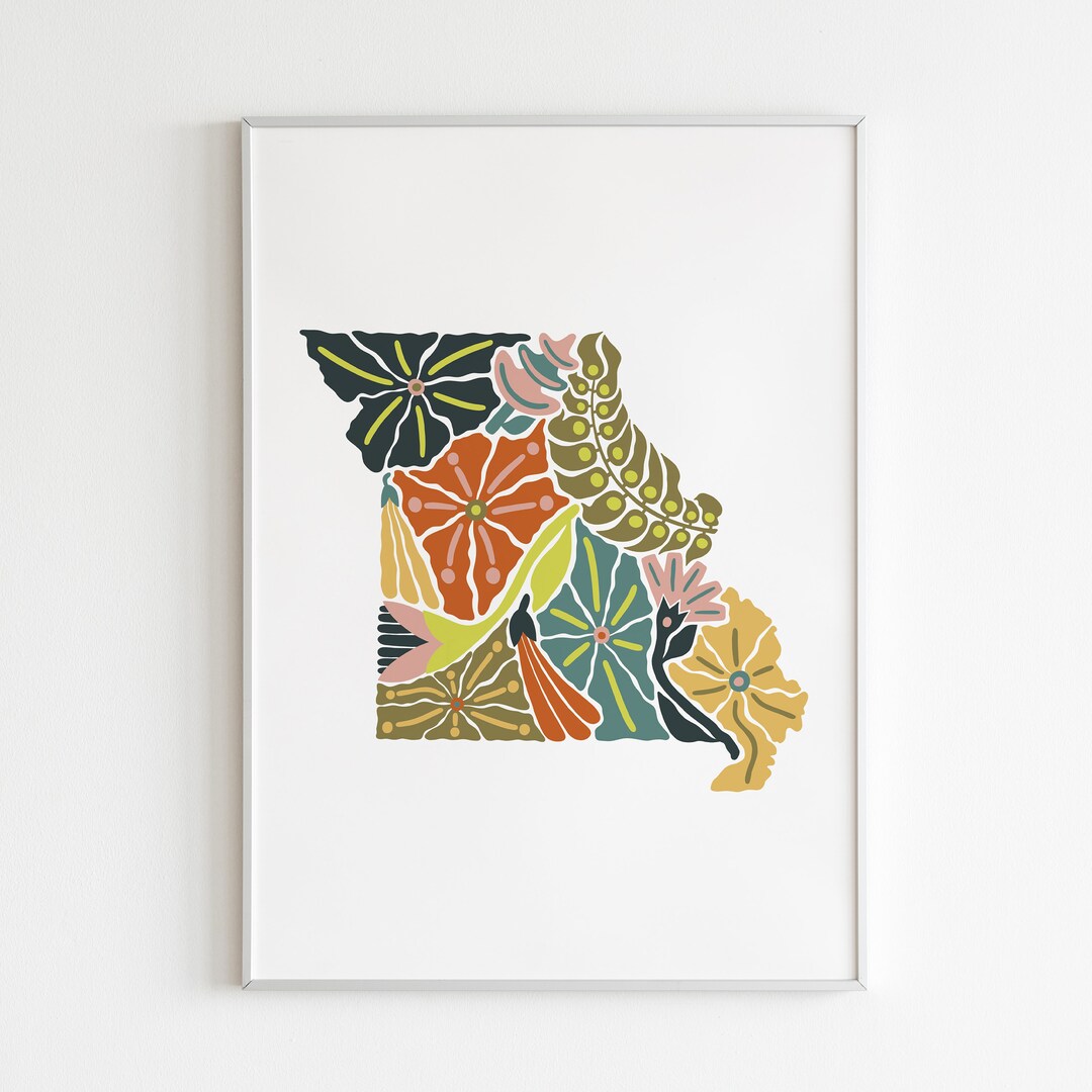 Missouri Flower Art Print | MO Print | State Wall Art, Gift, Missouri ...
