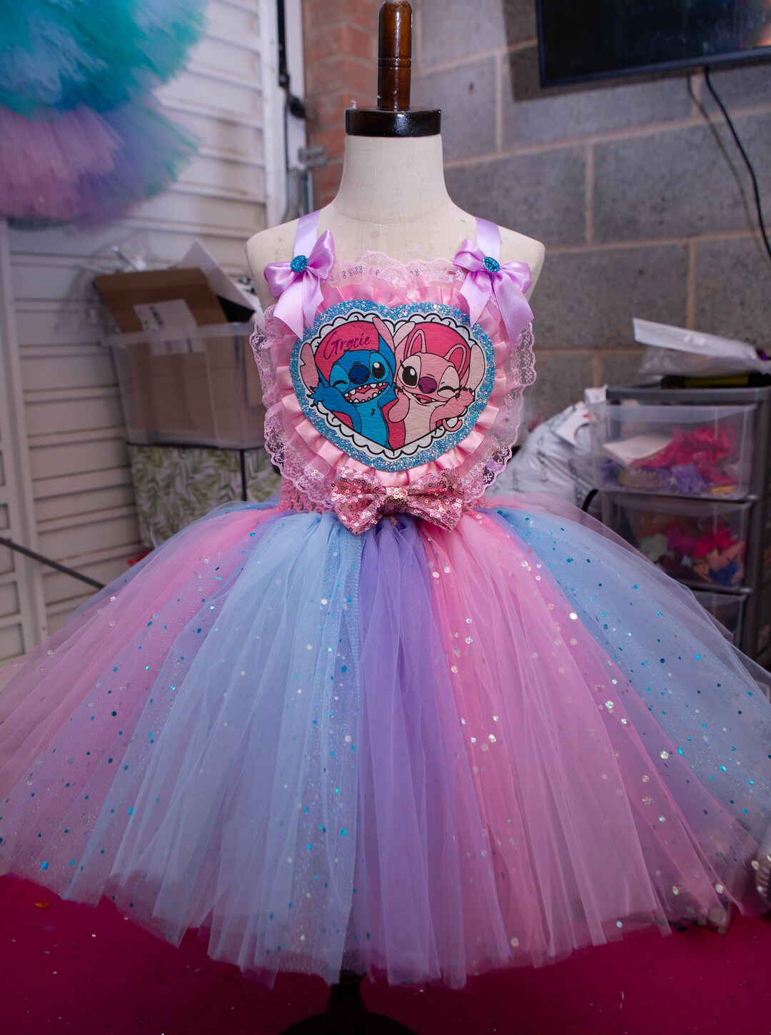 Girls STITCH and ANGEL Sparkle Party/birthday Tutu Dress - Etsy