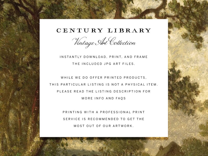 Rustic Landscape Wall Art, Printable Antique Countryside Painting in ...