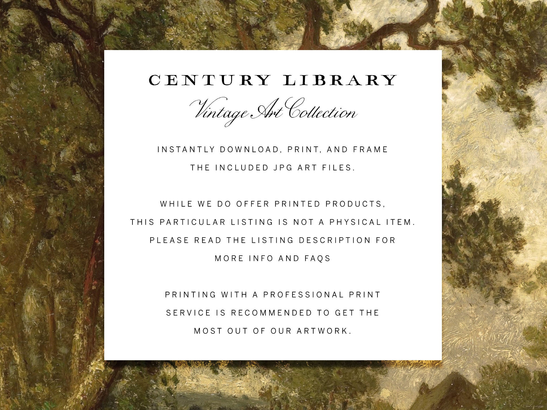 Rustic Landscape Wall Art, Printable Antique Countryside Painting in ...