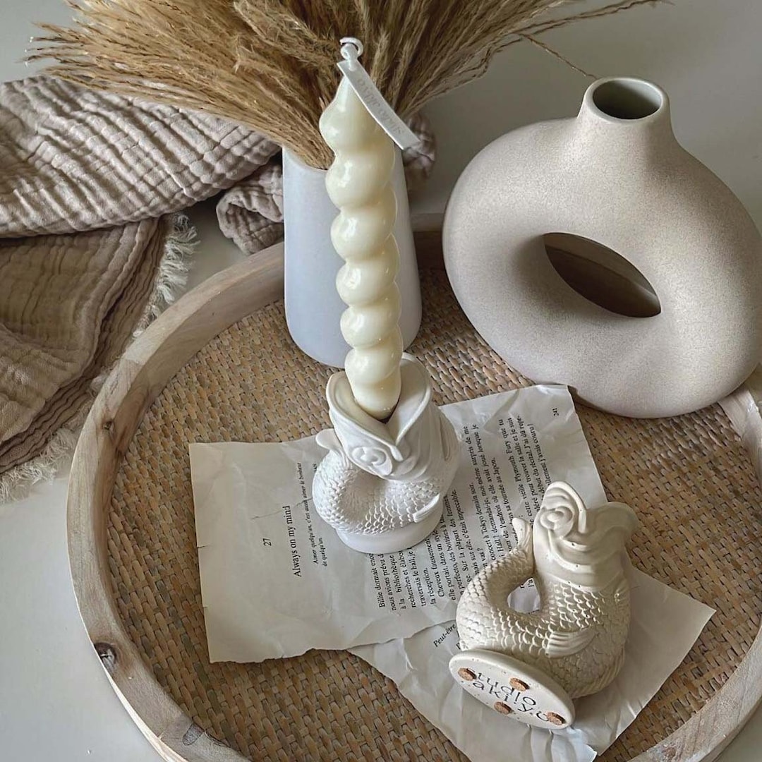 Koi Fish Candlestick Holder Taper Candle Holder Dinner - Etsy