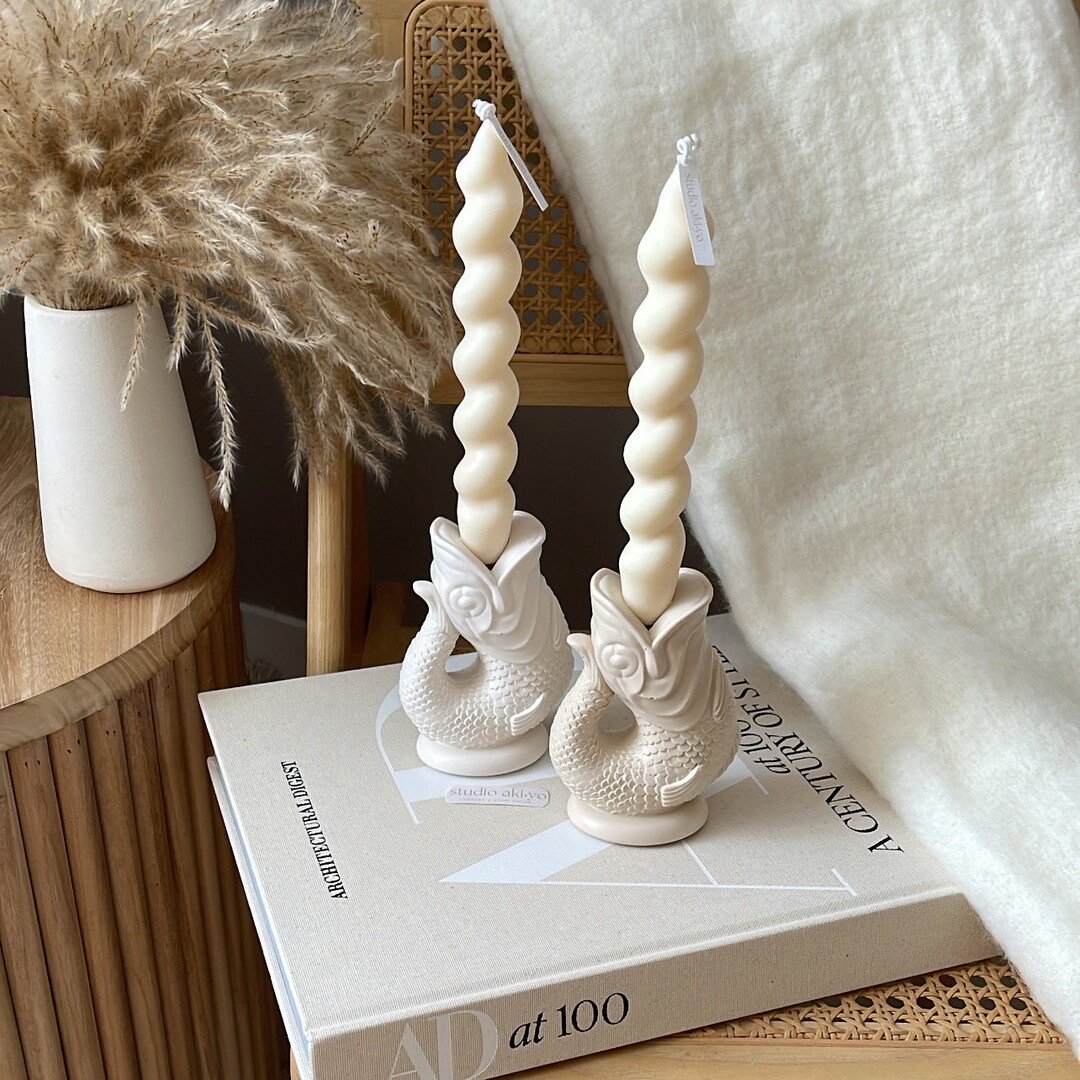 Koi Fish Candlestick Holder | Taper Candle Holder | Dinner Candle ...