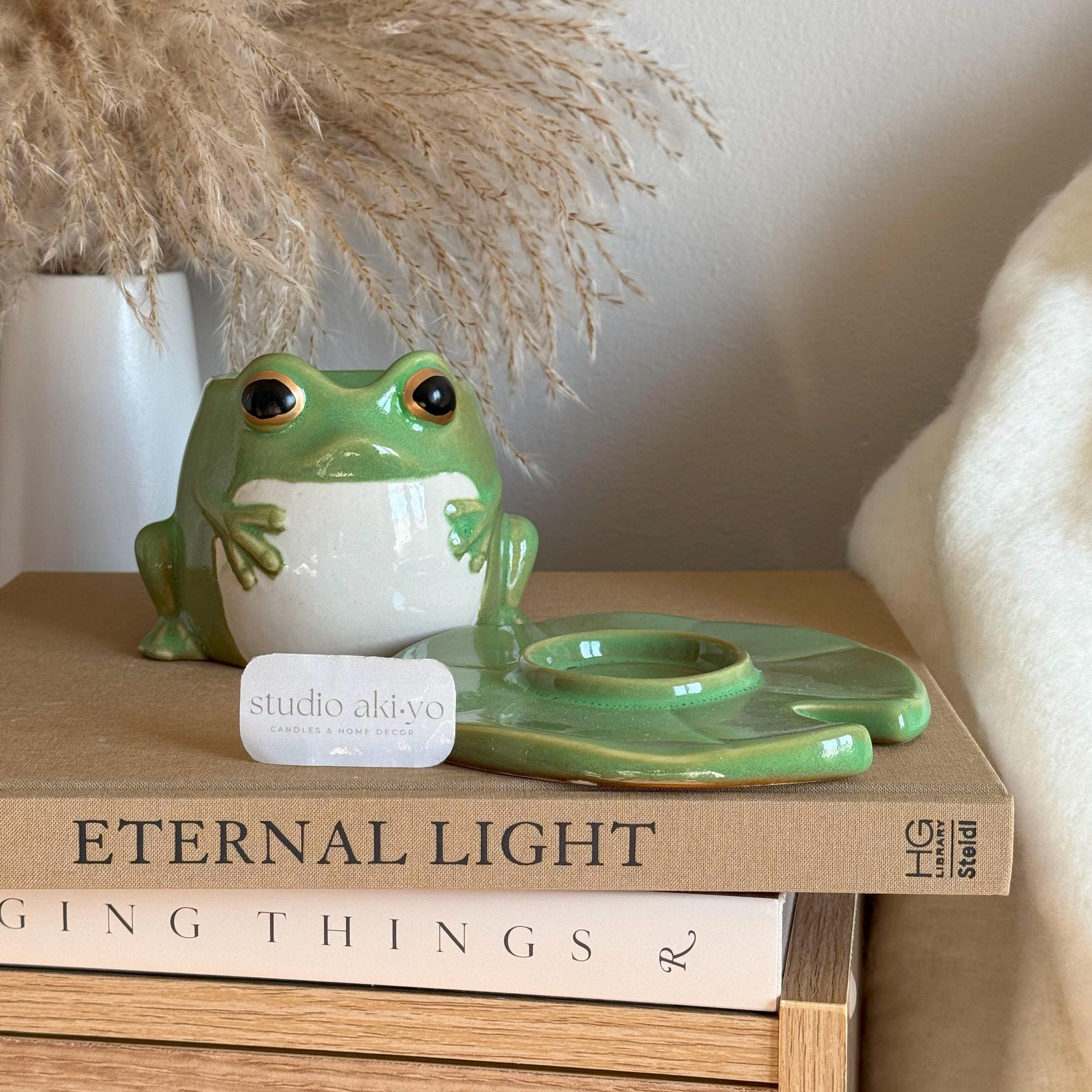 Frog on Lily Pad Cottagecore Ceramic Wax Melt Burner | Wax and Oil ...