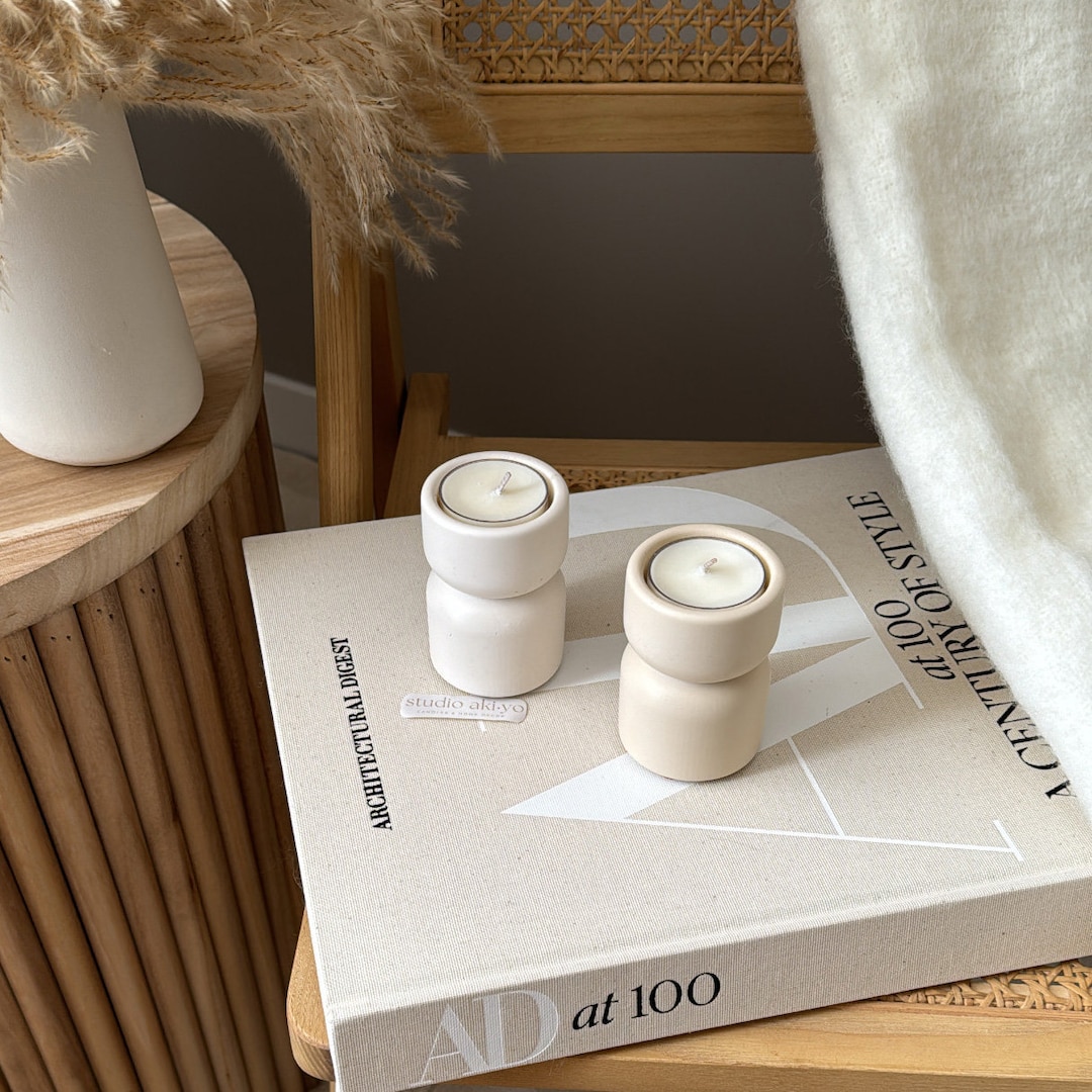 Scandi Elevated Single Round Tealight Candle Holder Tea Light Holder ...