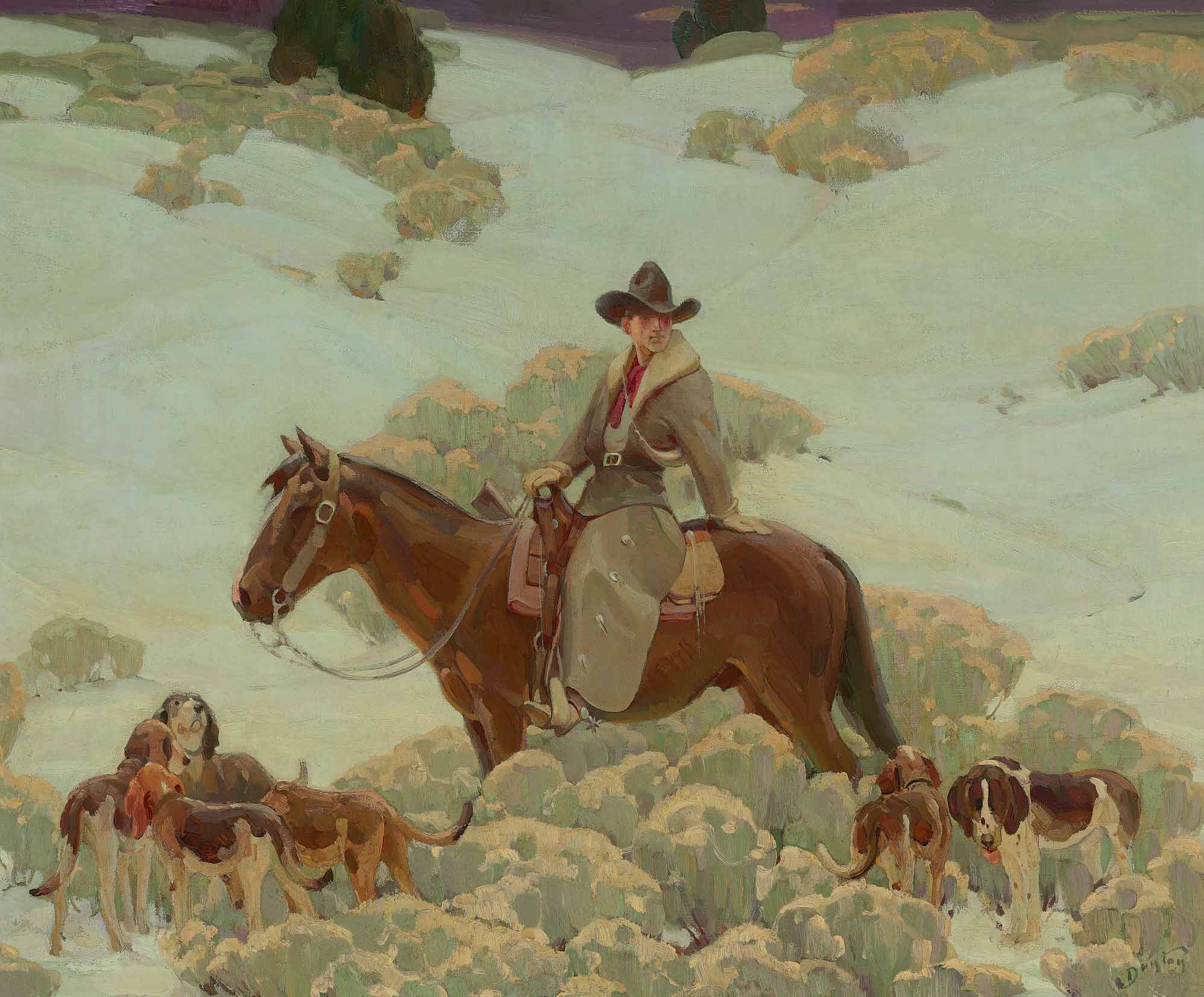 William Herbert Dunton the Bob Cat Hunter Painting Poster - Etsy