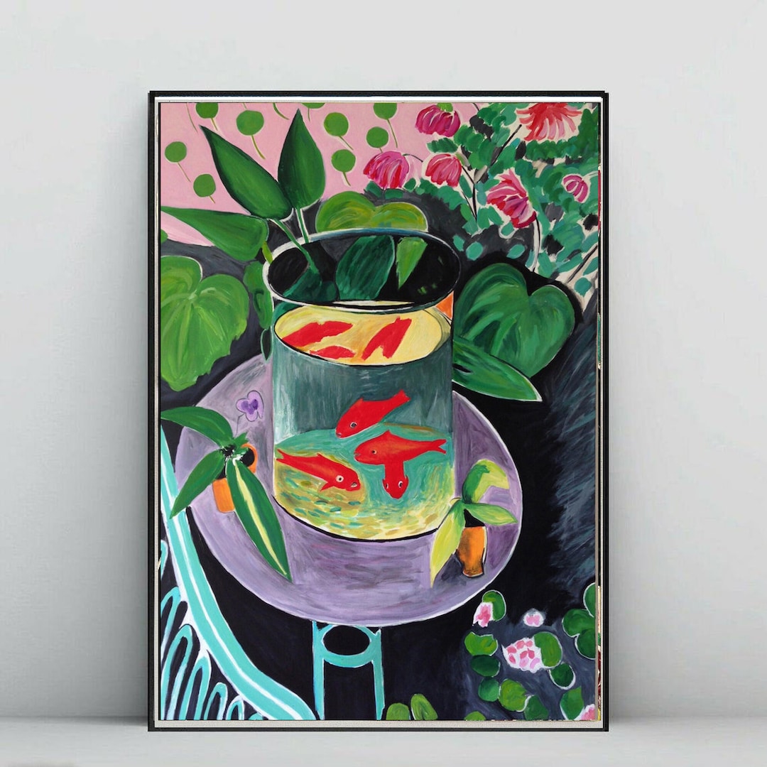 Henri Matisse Goldfish Painting Poster Canvas Print Textured Photo ...