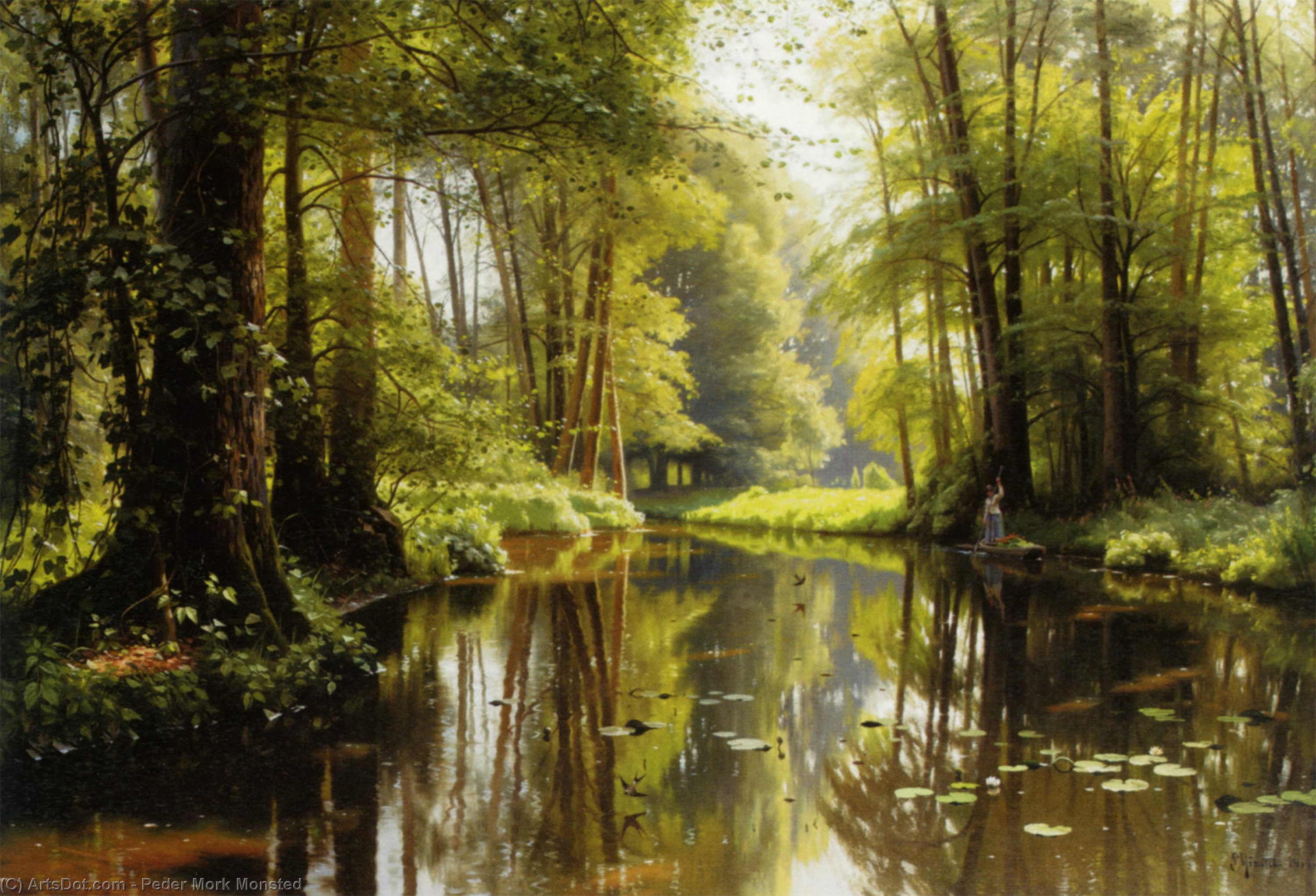 Peder Mork Monsted Landscape Art, Landscape Paintings, Forest Painting ...
