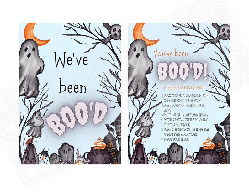 You've Been Boo'd Printable, You've Been Booed Sign, Halloween Instant ...