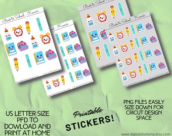 Print & Cut Sticker Sheet Template PNG Back to School - Etsy