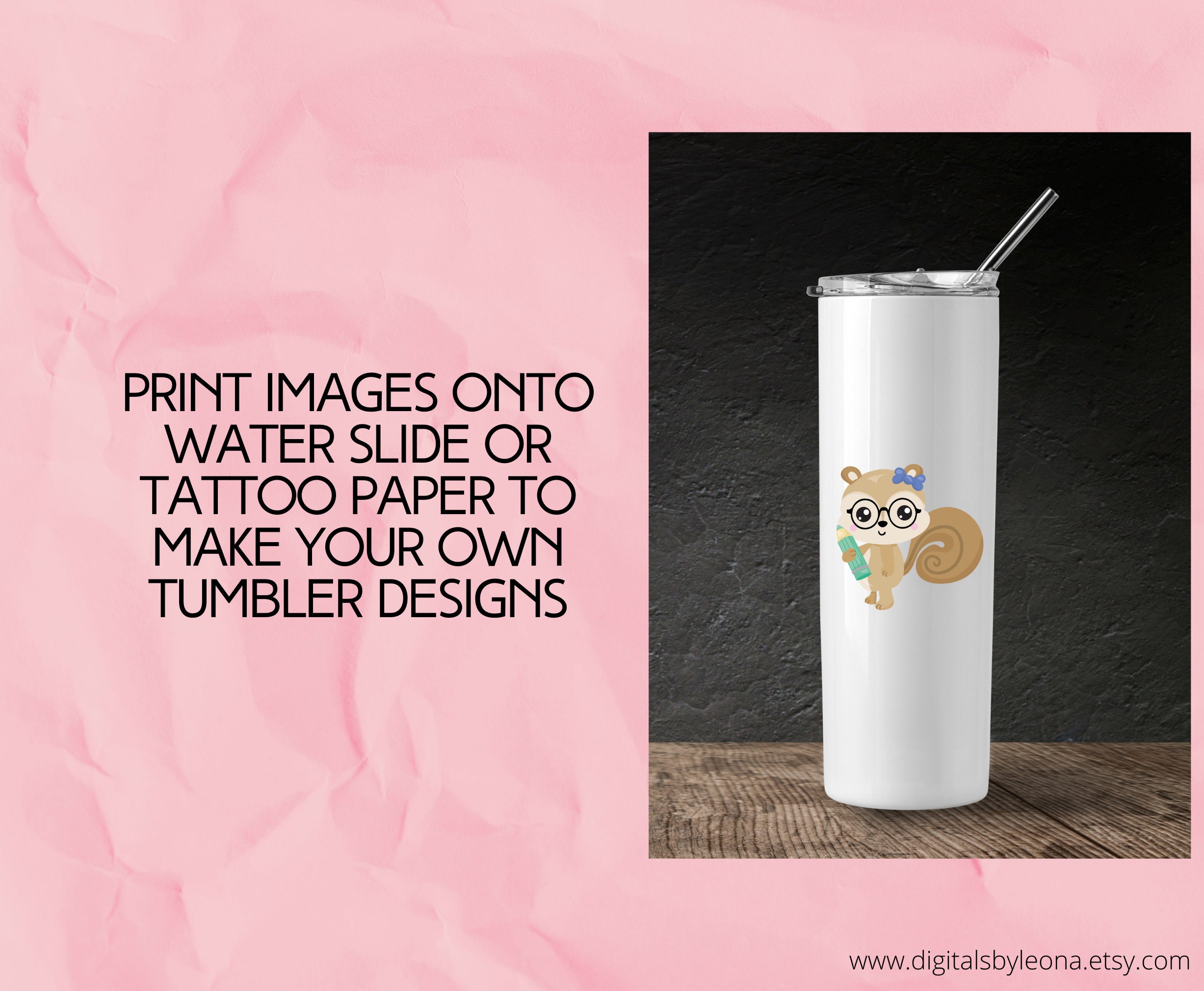 Print & Cut, Sticker Sheet Template, PNG, Back to School, Animals ...