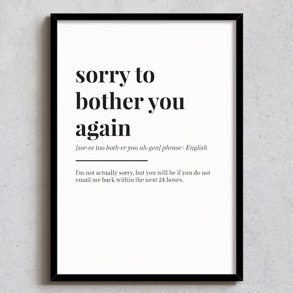 Sorry to Bother You - Etsy