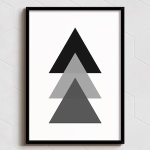 Abstract Triangles - Art Print - Wall Decor - A6, A5, A4, A3 Sizes ...