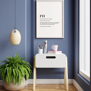 FYI Wall Decor Funny Home Print Office Art Definition Poster A6, A5, A4 ...