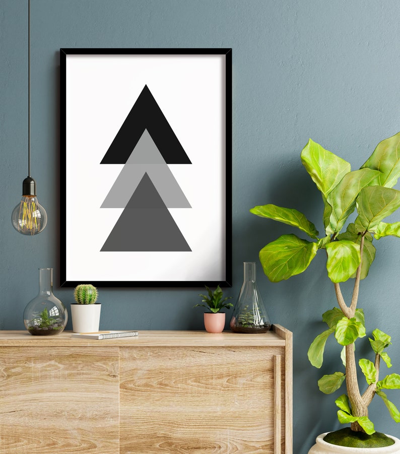 Abstract Triangles - Art Print - Wall Decor - A6, A5, A4, A3 Sizes ...