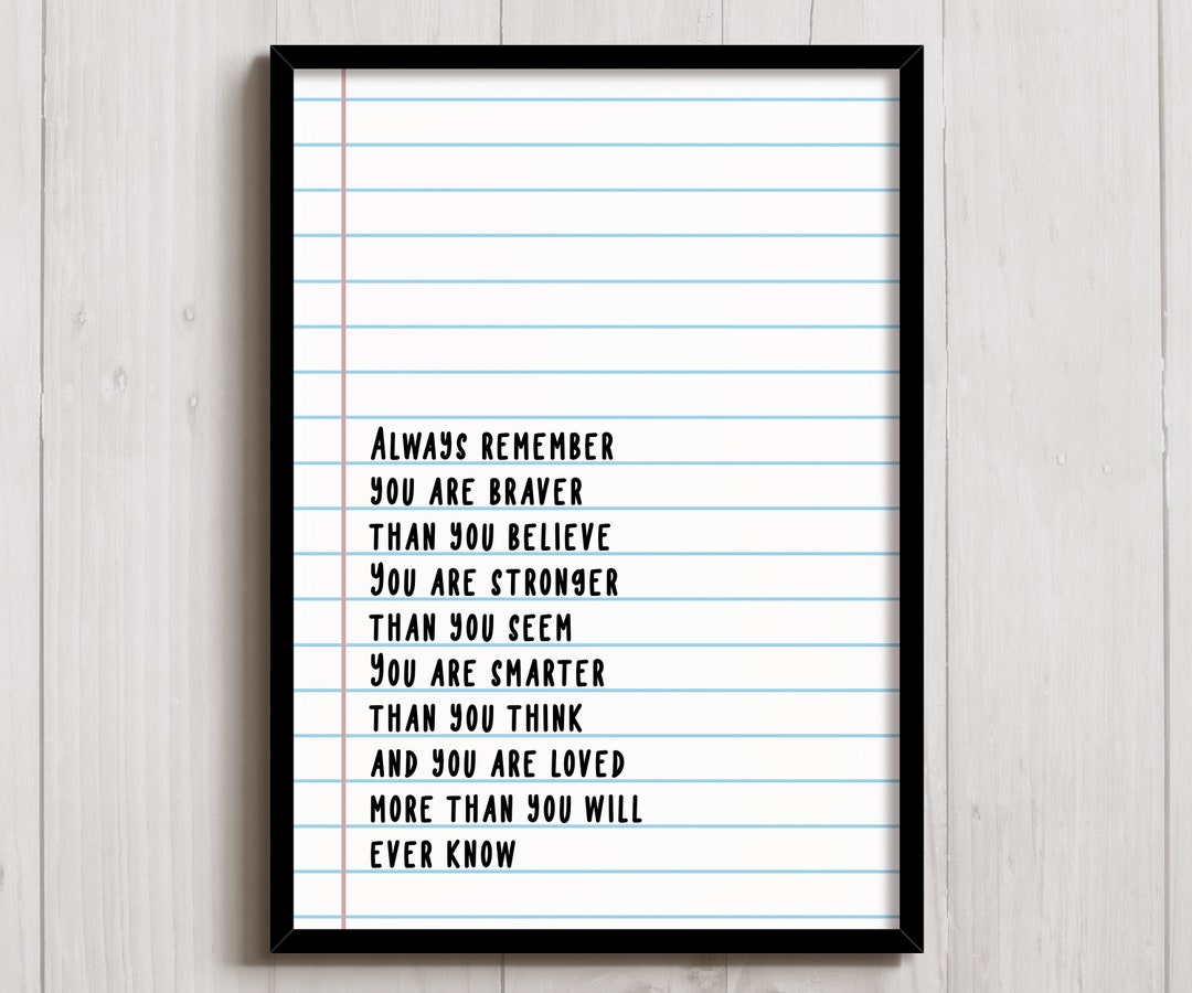 Inspirational Quote Art Print: Braver Than You Think, Matte Paper - Etsy
