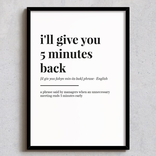 Be Back in 5 Minutes Sign - Etsy