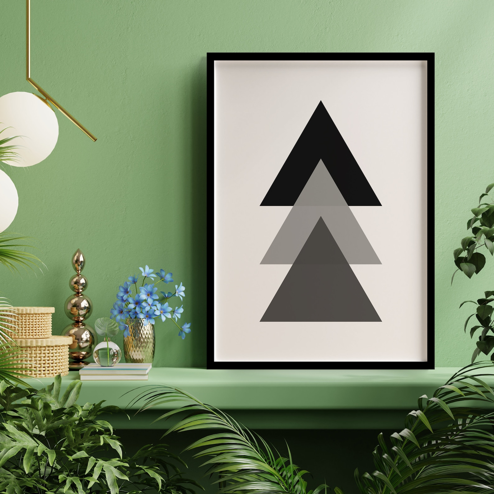 Abstract Triangles Art Print Wall Decor A6 A5 A4 A3 Sizes abstract-triangles-art-print-wall-decor-a6-a5-a4-a3-sizes