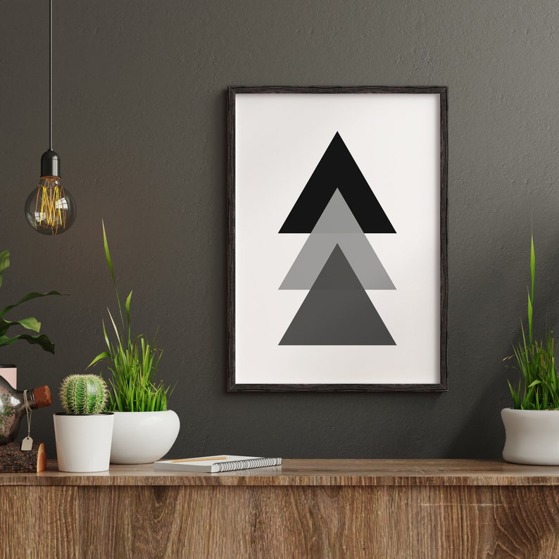 Abstract Triangles - Art Print - Wall Decor - A6, A5, A4, A3 Sizes ...
