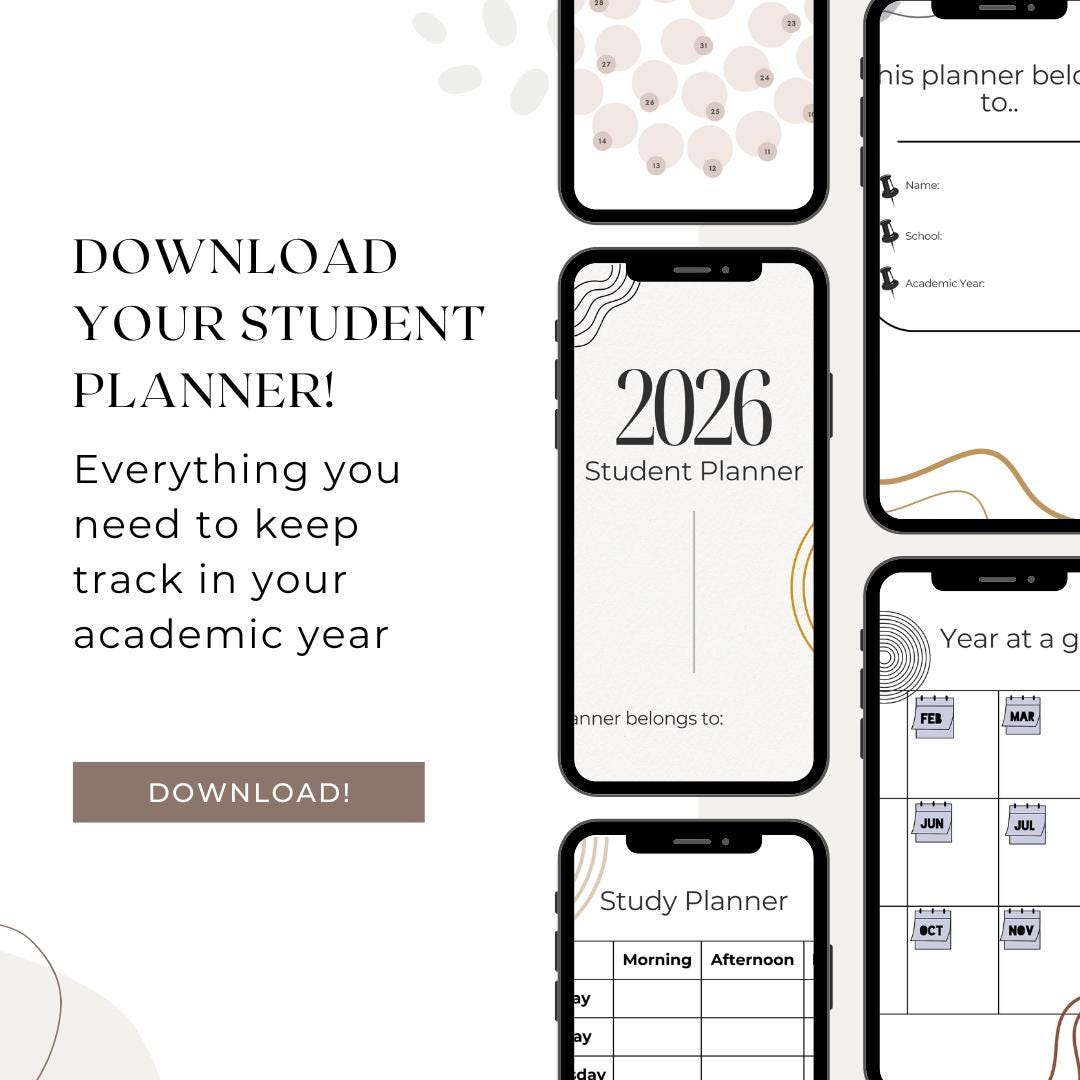 Editable Student Planner Canva Template | College Study & Assignment ...