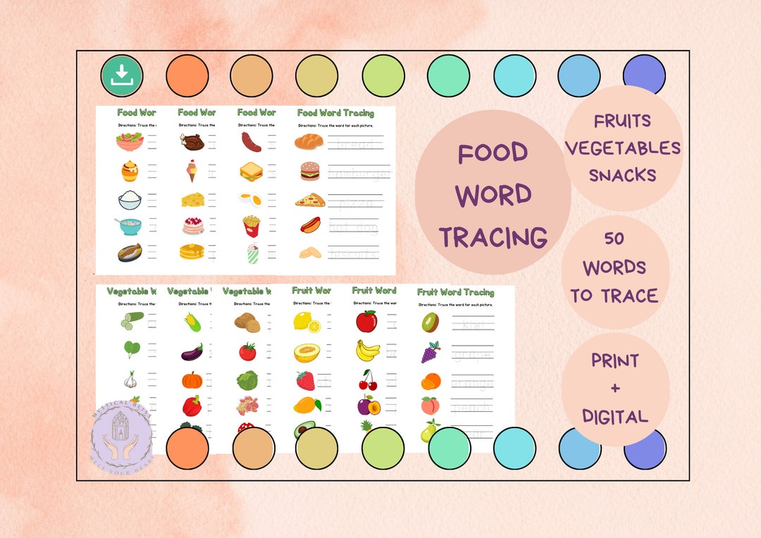 10 Printable Food Letter Sounds Worksheets, Trace the Letter, Primary ...