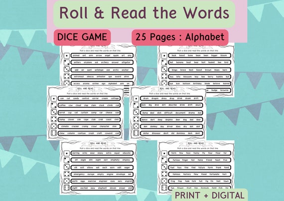 Roll and Read Reading Game Alphabet Phonics Primary - Etsy