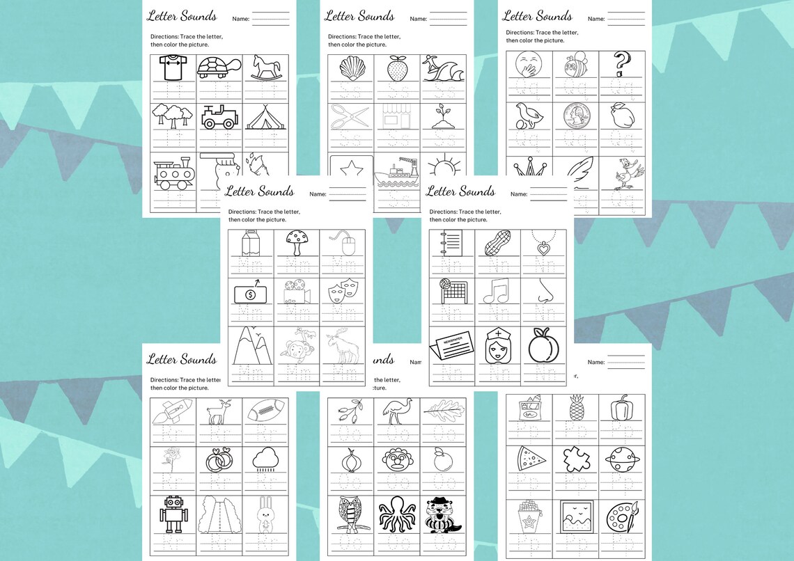 26 Printable Alphabet Letter Sounds Worksheets, Trace the Letter ...