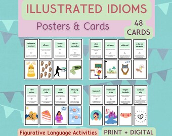 Proverbs Figurative Language Activities Cards & Posters Print, Digital ...