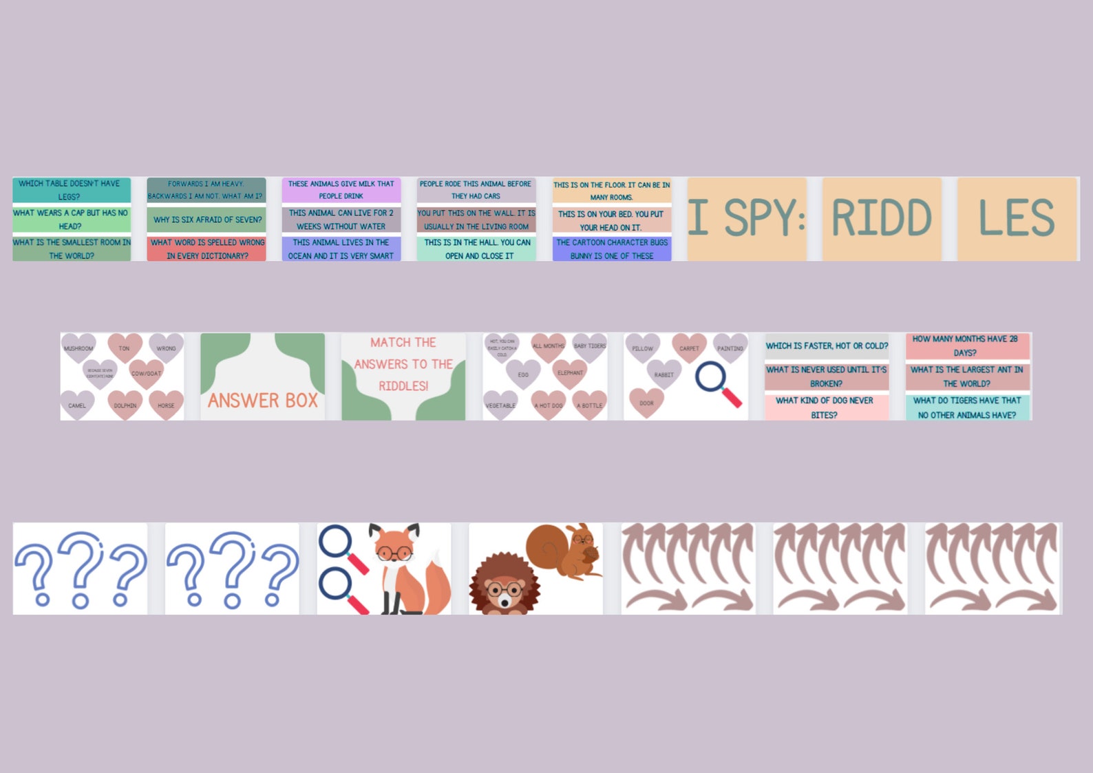 Riddles Printable Bulletin Board, Interactive Bulletin Board, Back to ...