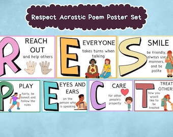 Respect Acrostic Poem Poster Set Classroom Decor - Etsy