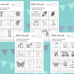 26 Printable Alphabet Letter Sounds Worksheets, Trace the Letter ...