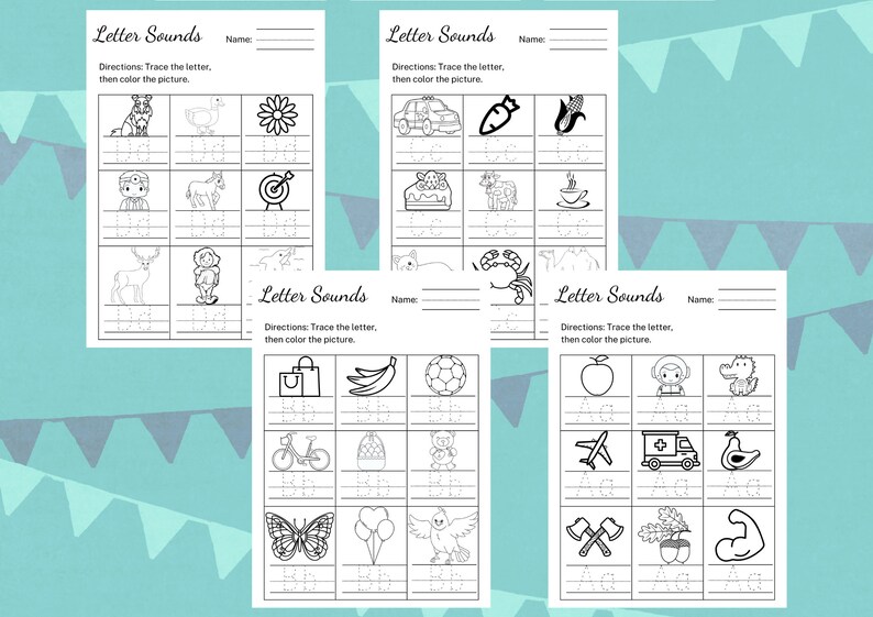 26 Printable Alphabet Letter Sounds Worksheets, Trace the Letter ...