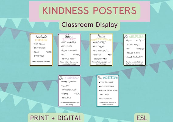 Kindness Posters Classroom Decor Life Skills Classroom | Etsy