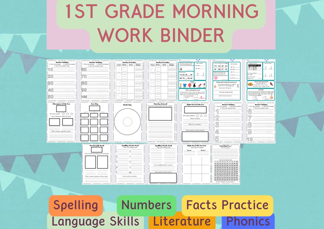 First Grade Morning Work Binder | Reusable Morning Work Activities ...