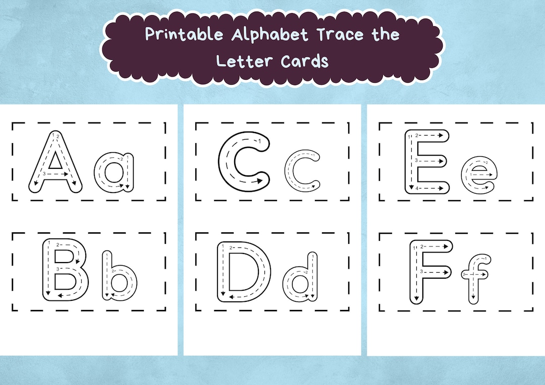 Alphabet Trace the Letter Cards, KDG, Homeschool, Phonics & Tracing ...