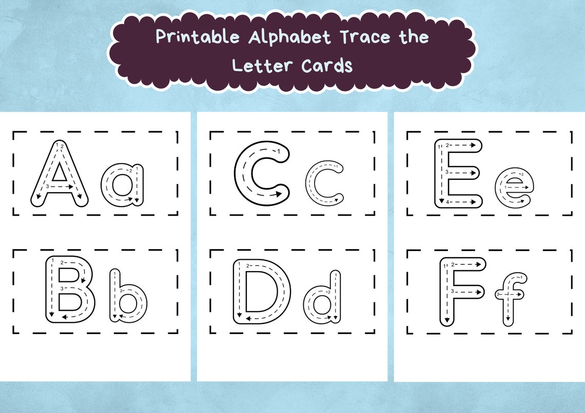 Alphabet Trace the Letter Cards, KDG, Homeschool, Phonics & Tracing ...