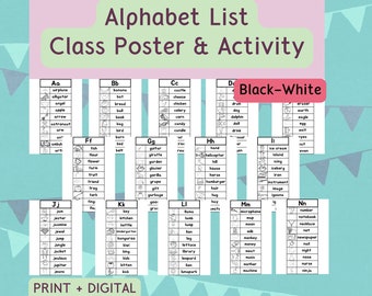 25 Printable Alphabet Posters Coloring Activity & Worksheets. - Etsy