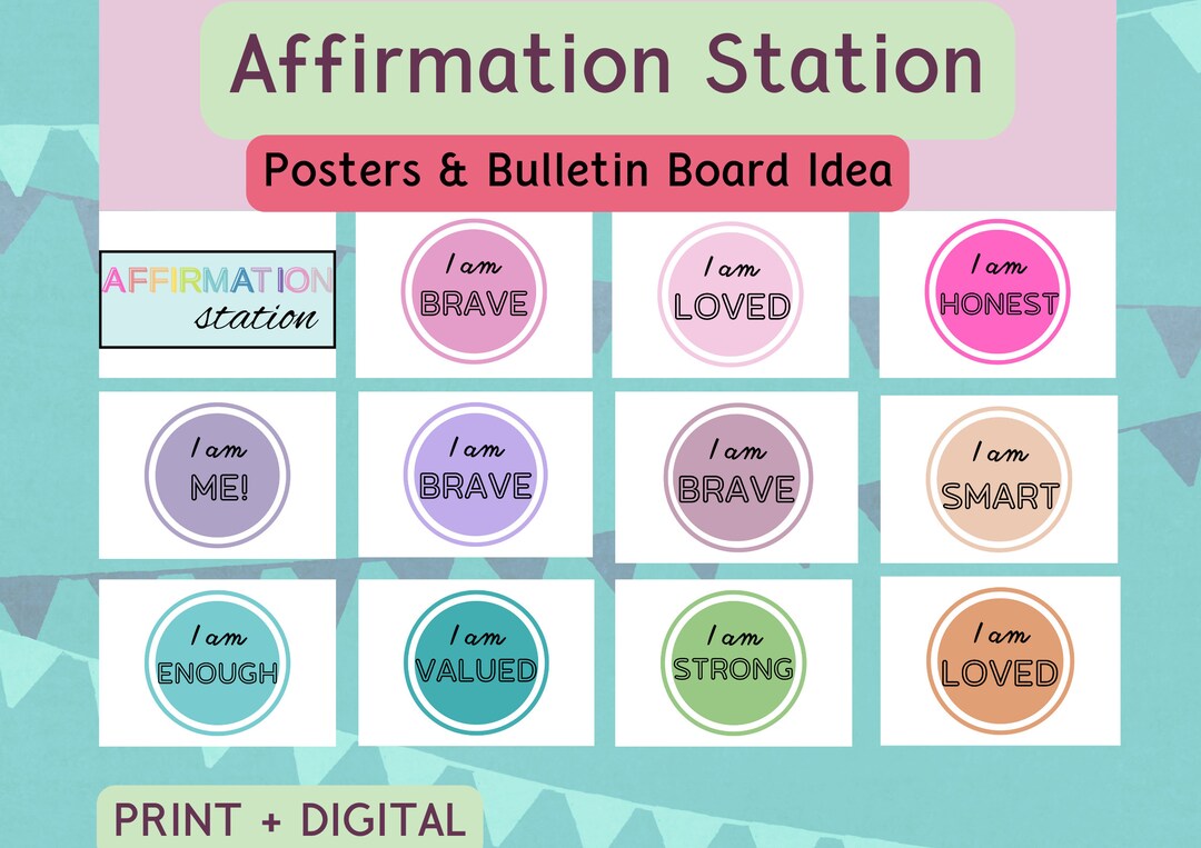 Affirmation Station Posters, Classroom Decor (print + Digital) - Etsy