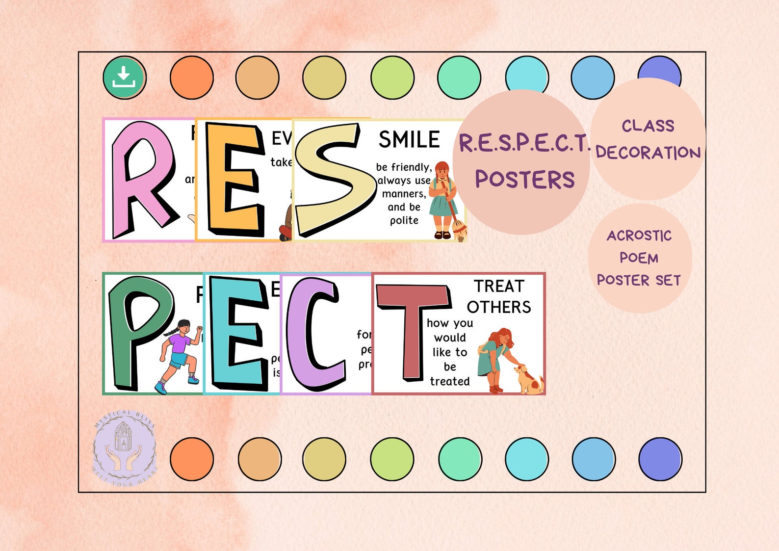 Respect Acrostic Poem Poster Set Classroom Decor Fun Printables ...