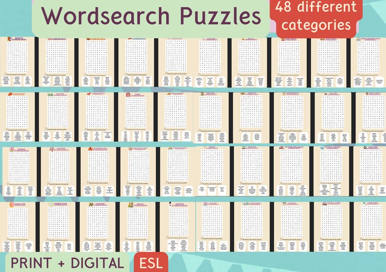 Giant Vocabulary Pack, Bundle, Word Search Puzzle Worksheet Activity ...