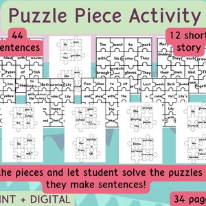 Puzzle Piece Activity, Present Simple, Tenses, Make a Sentence ...