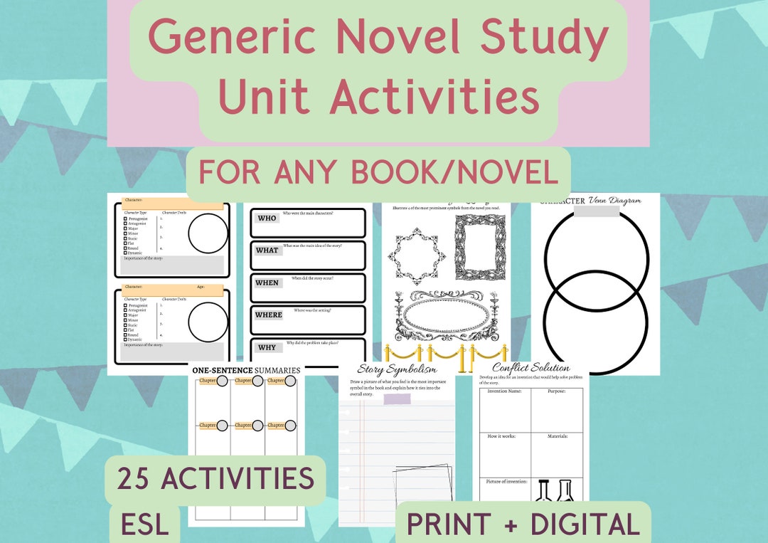 Generic Novel Study Unit Activities | Reading Comprehension | ANY BOOK ...